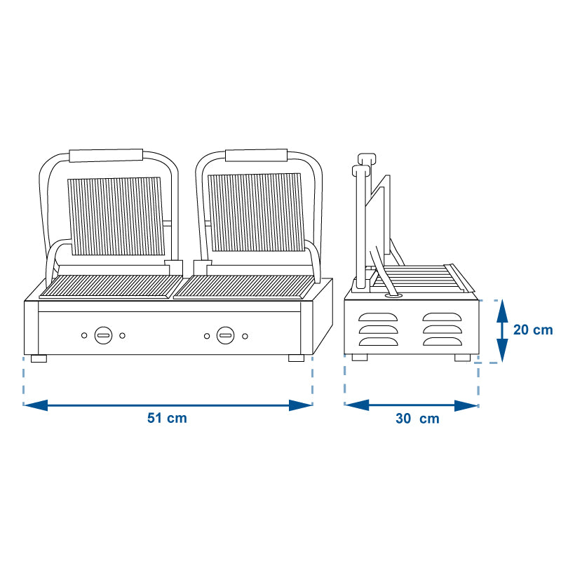 PLANCHA PANINI DOBLE MIGSA – Proquip